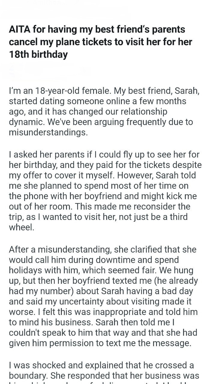 AITA for having my best friend‘s parents