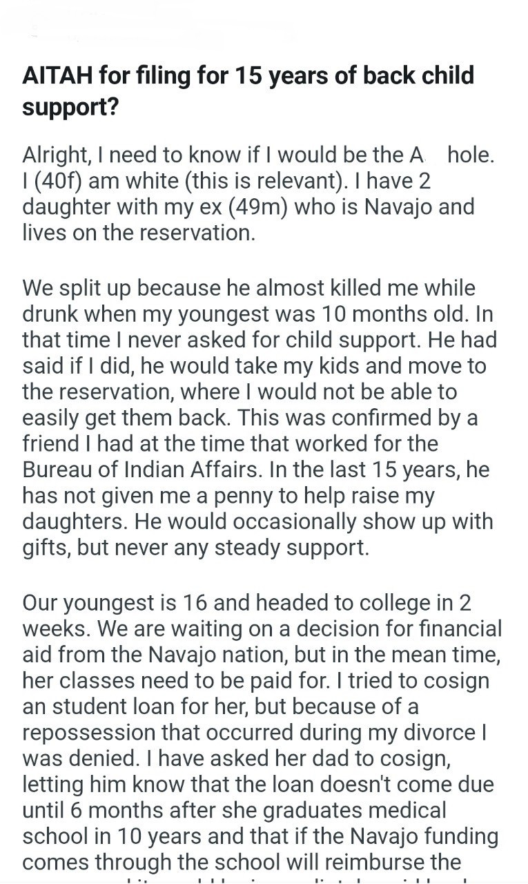 15 years of back child support